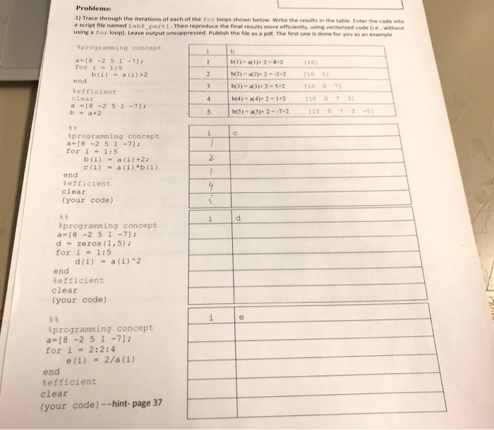 Solved Problems: 1) Trace through the iterations of each of | Chegg.com