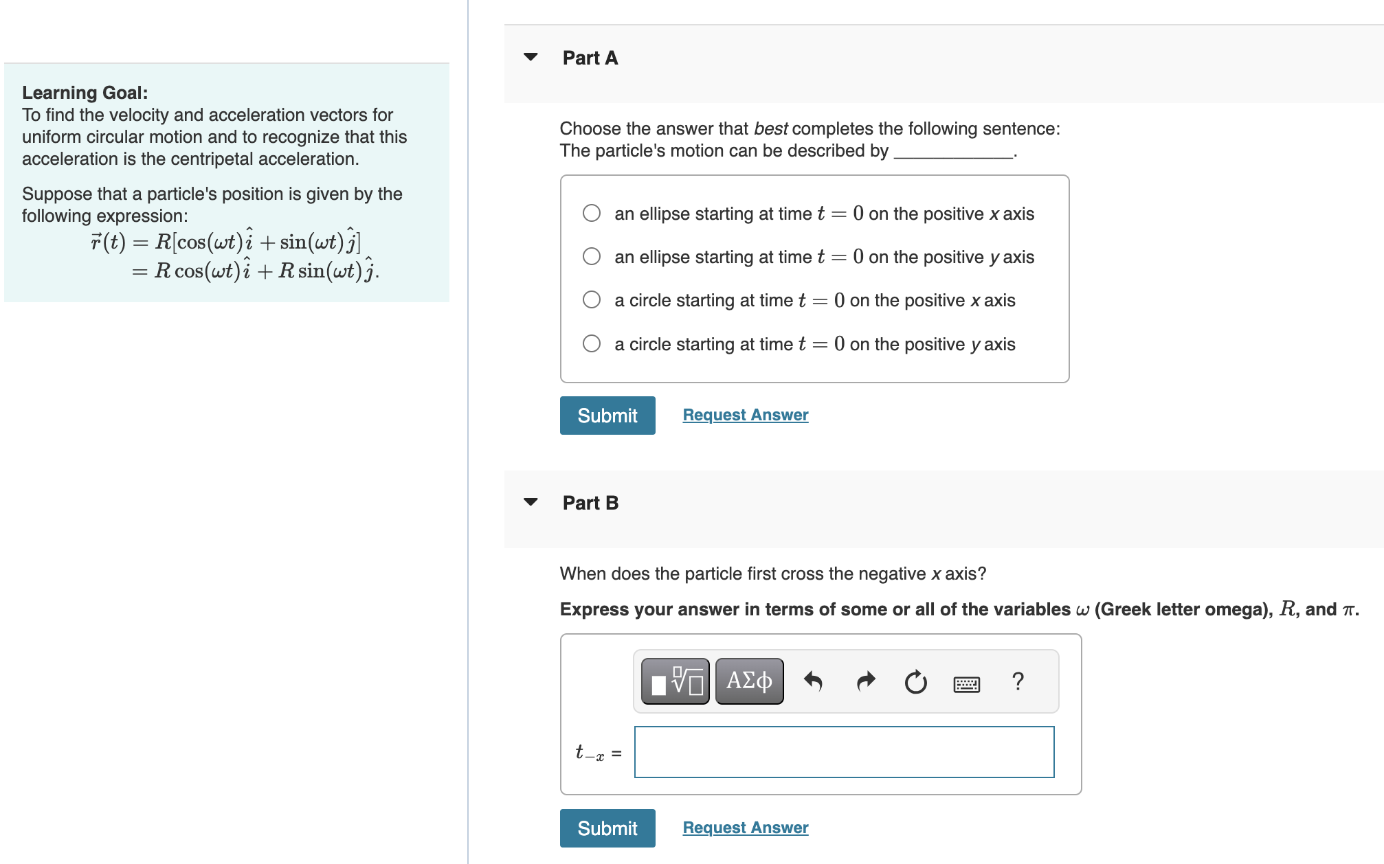Solved Learning Goal:To find the velocity and acceleration | Chegg.com