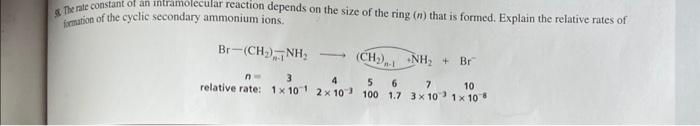 Solved \$. The rate constant of an intramolecular reaction | Chegg.com