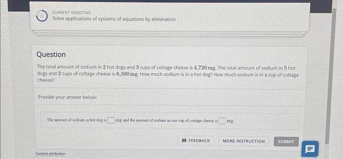 Solved Current Objective Solve Applications Of Systems Of