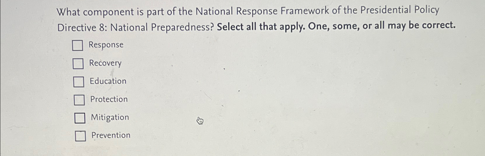 Solved What component is part of the National Response | Chegg.com