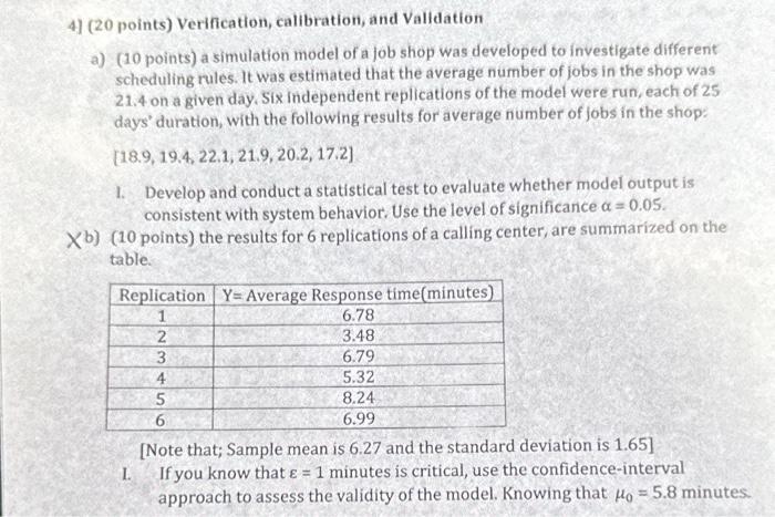 Solved 4 20 Points Verification Calibration And