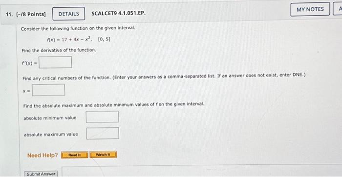 Solved Consider the following function on the given | Chegg.com