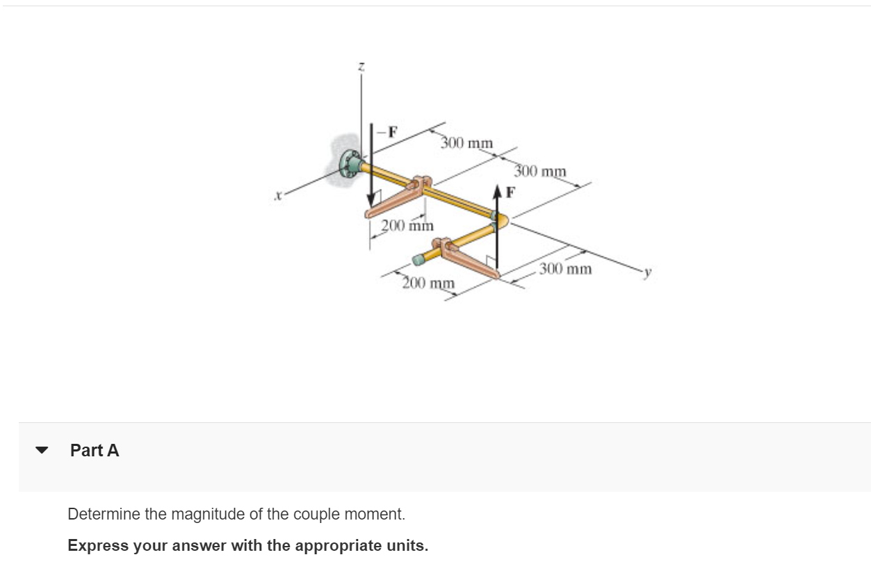 Solved Part ADetermine the magnitude of the couple | Chegg.com