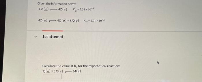 Solved Given the information below: | Chegg.com