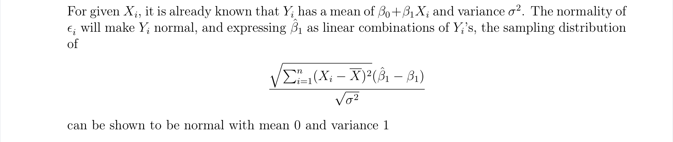 Solved For a simple linear regressionn model Yi =\beta | Chegg.com