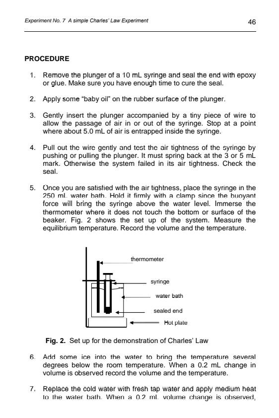Solved LABORATORY EXPERIMENT 3 Charles Law Experiment [1] | Chegg.com