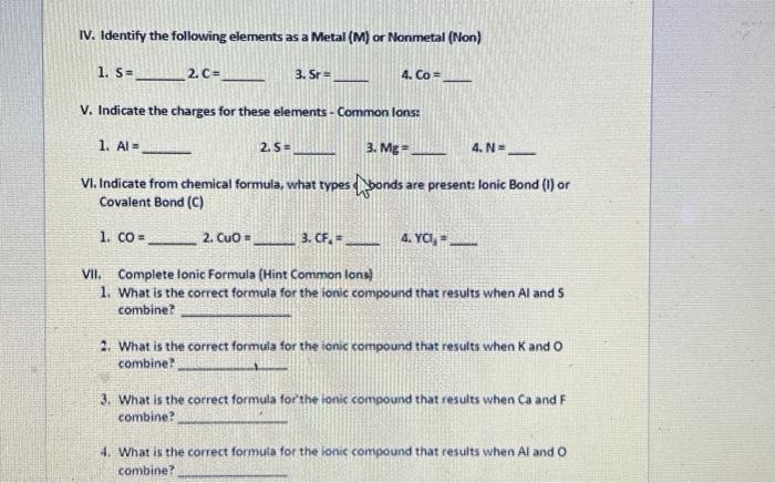 Solved Instructions: Fill out the following answers and | Chegg.com