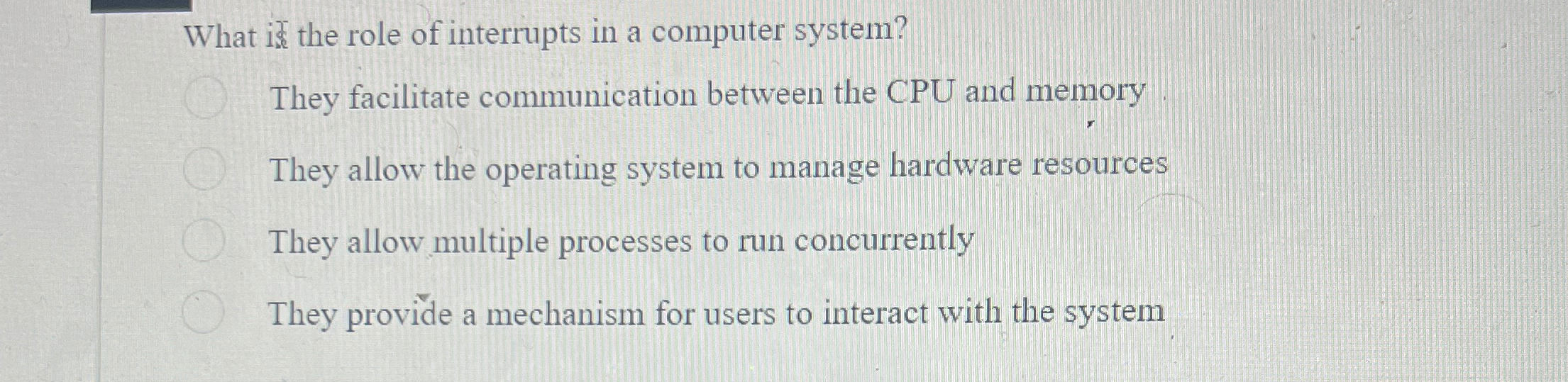 Solved What i$ the role of interrupts in a computer | Chegg.com