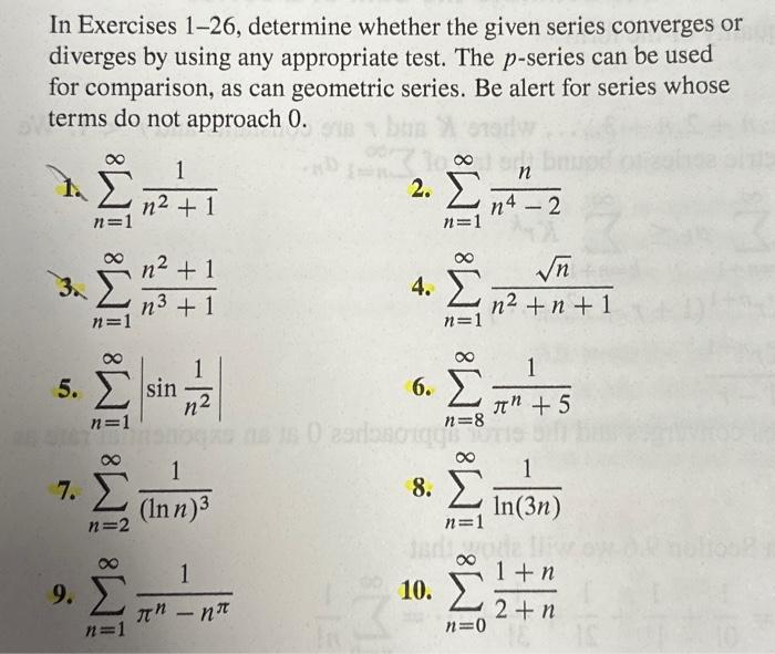 Solved In Exercises 1-26, determine whether the given series | Chegg.com