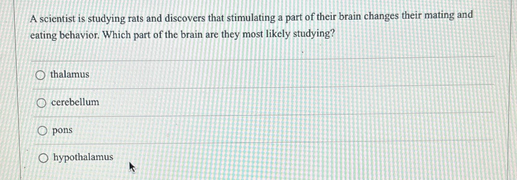 Solved A scientist is studying rats and discovers that | Chegg.com