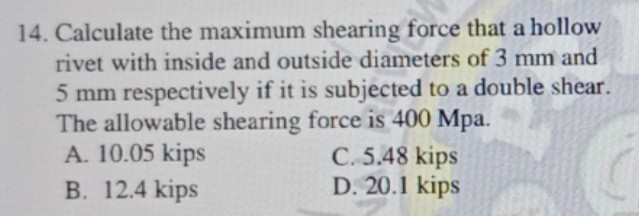 Solved Rivet/Welded Joints SPLINE Show complete solutions, | Chegg.com