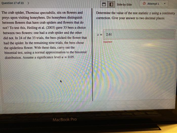 Solved Question 17 of 23 > Side-by-Side Attempt 1 Determine | Chegg.com