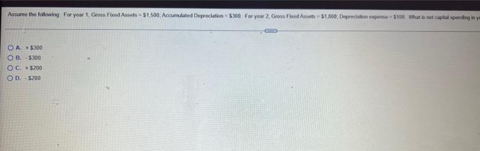 Solved Assume the following For year 1, Gross Fixed Assets | Chegg.com
