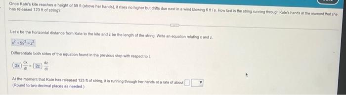 Solved has relessed 123 tt of string? Let x be the | Chegg.com