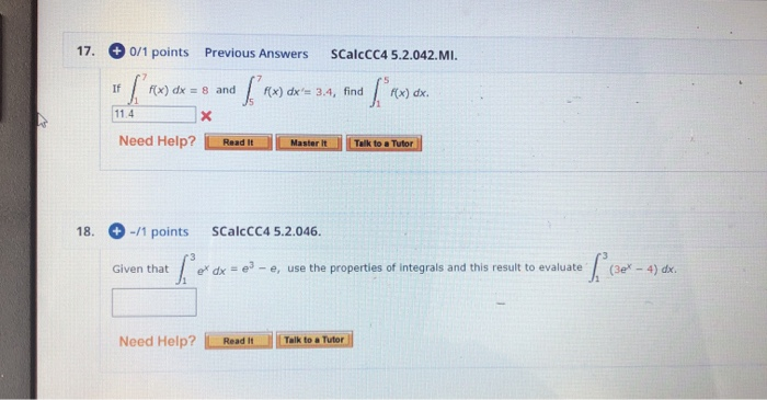 Solved 17. 0/1 points Previous Answers Scalccc4 5.2.042.MI. | Chegg.com Solved 17. 0/1 points Previous Answers Scalccc4 5.2.042.MI. | Chegg.com