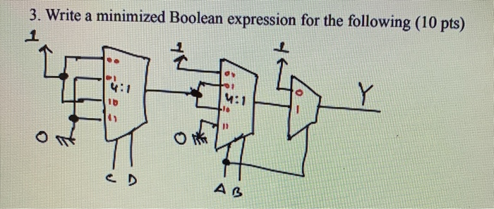 Solved 3. Write a minimized Boolean expression for the | Chegg.com