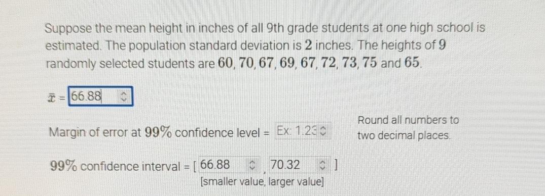 Solved Suppose the mean height in inches of all 9th grade | Chegg.com