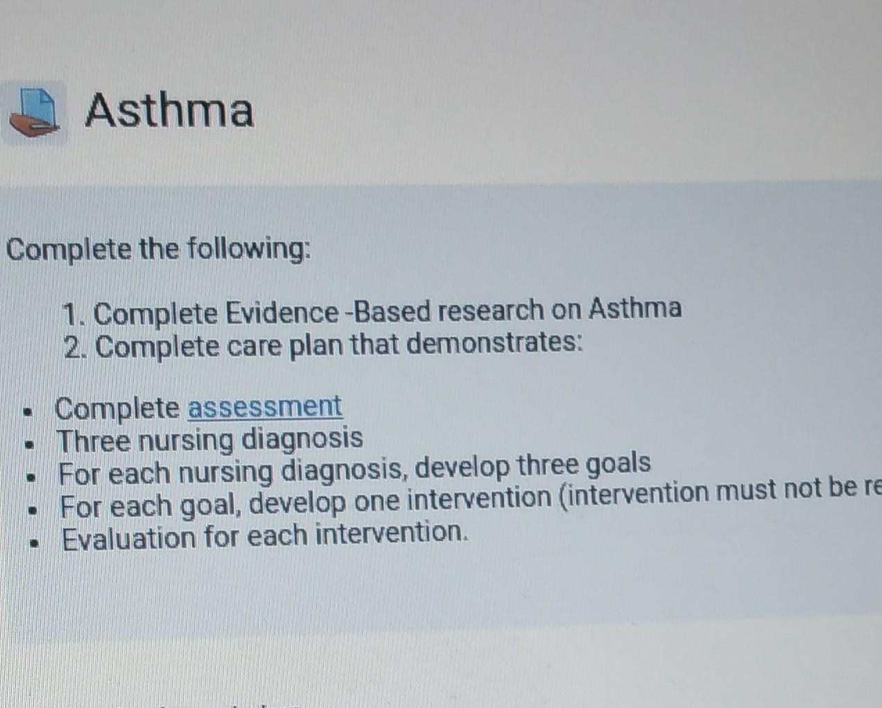 Solved Complete the following: 1. Complete Evidence -Based | Chegg.com