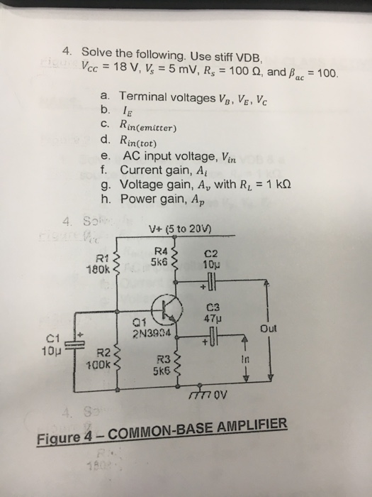 Solved 2. Solve the following: a. Terminal voltages VB, VE, | Chegg.com