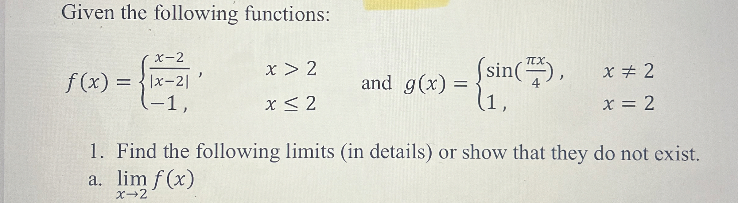 Solved Given the following functions:Find the following | Chegg.com