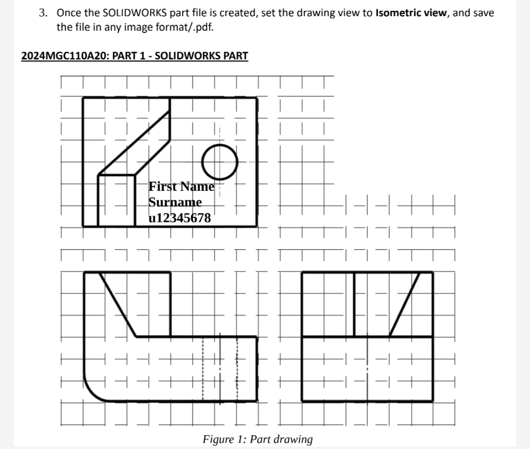 Once the SOLIDWORKS part file is created, set the | Chegg.com