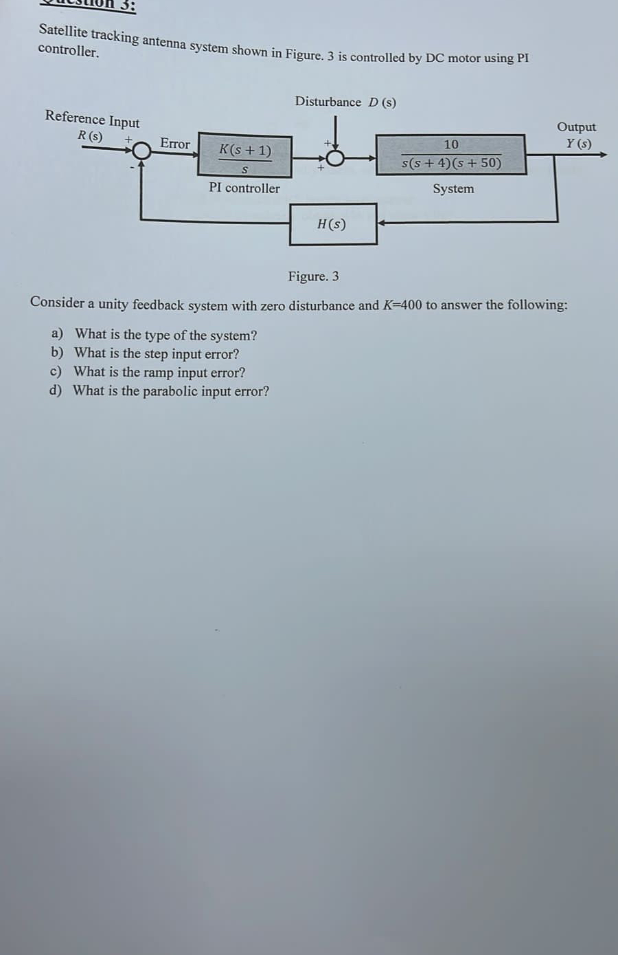 Solved Satellite tracking antenna system shown in Figure. 3 | Chegg.com