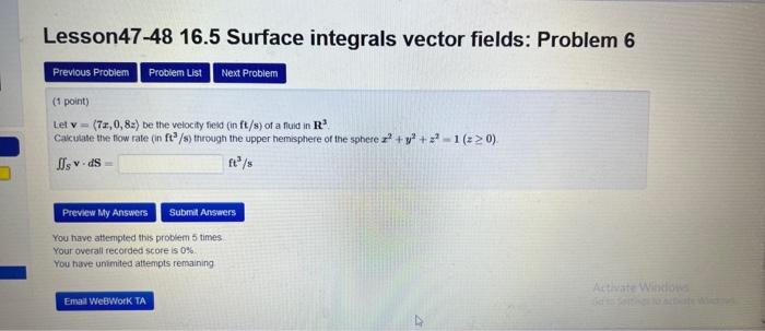 Solved Lesson47-48 16.5 Surface integrals vector fields: | Chegg.com