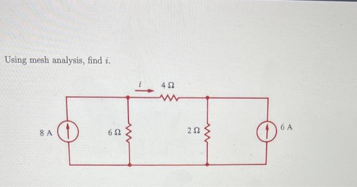 Solved Using mesh analysis, find i. | Chegg.com