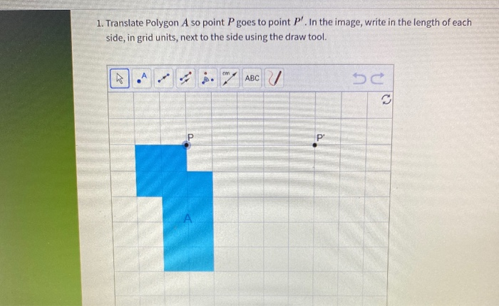 Solved 1. Translate Polygon A so point P goes to point P'. | Chegg.com
