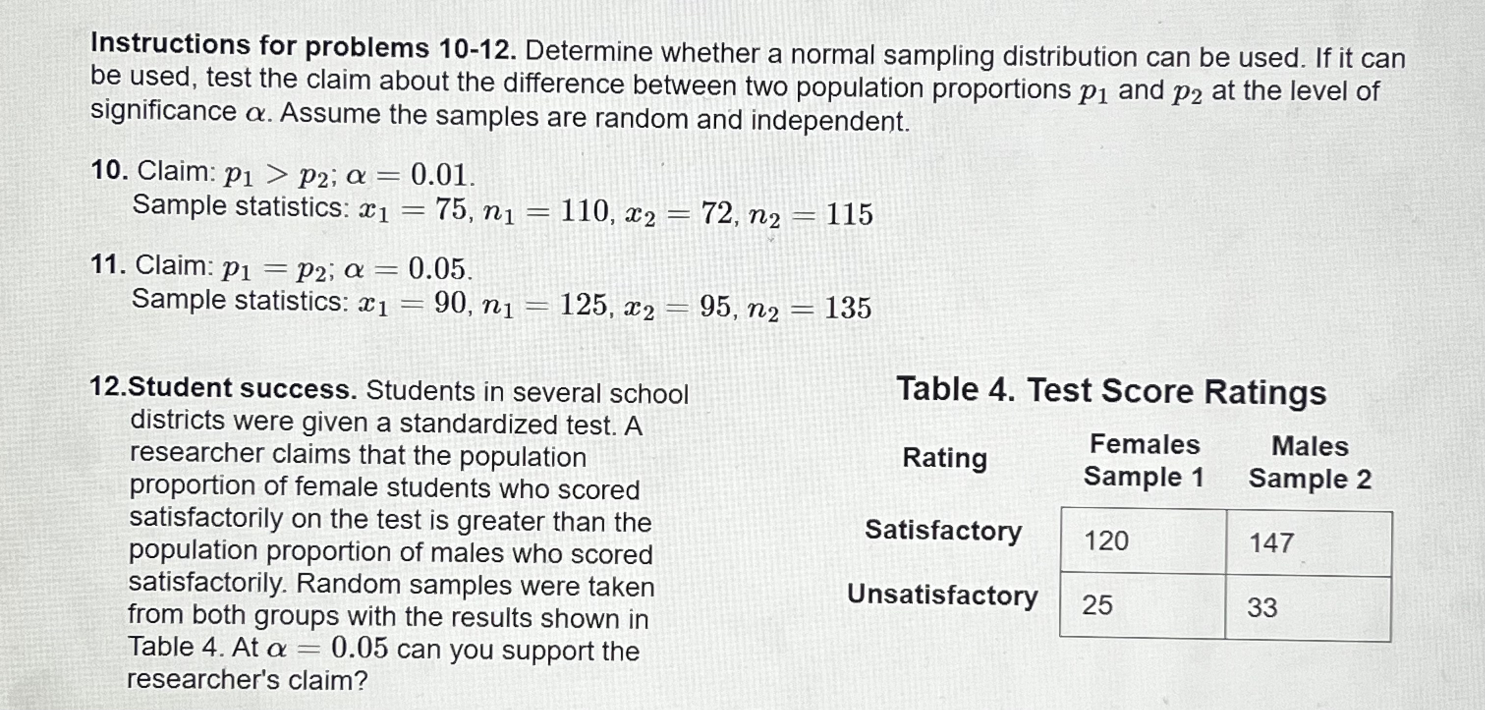 Solved Instructions for problems 10-12. ﻿Determine whether a | Chegg.com