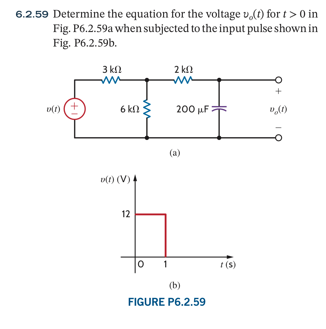 Solved 6.2.59 ﻿Determine the equation for the voltage v0(t) | Chegg.com