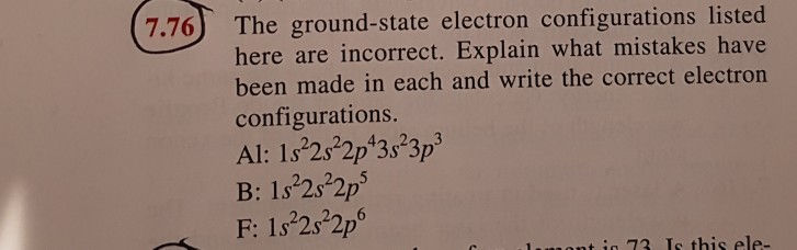 Solved The ground-state electron configurations listed here | Chegg.com