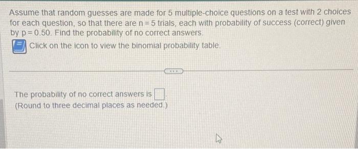 Solved Assume that random guesses are made for 5 | Chegg.com