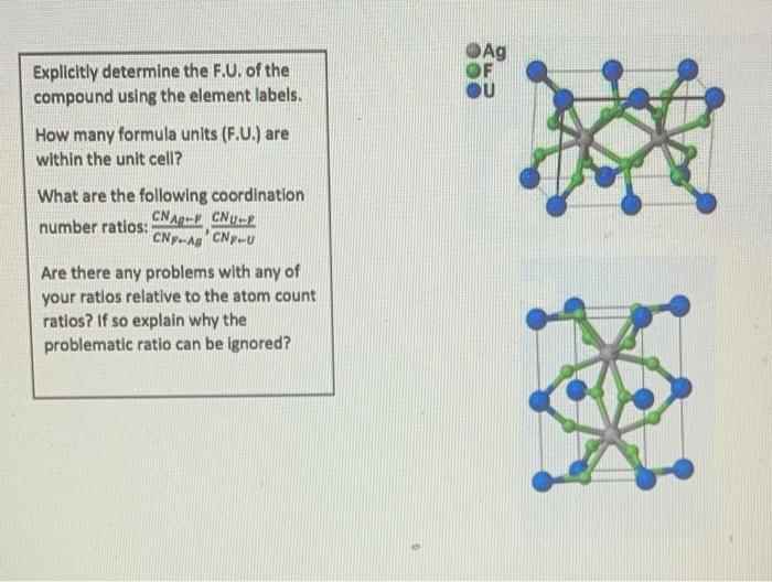 Solved Ag OF Explicitly determine the F.U. of the compound | Chegg.com