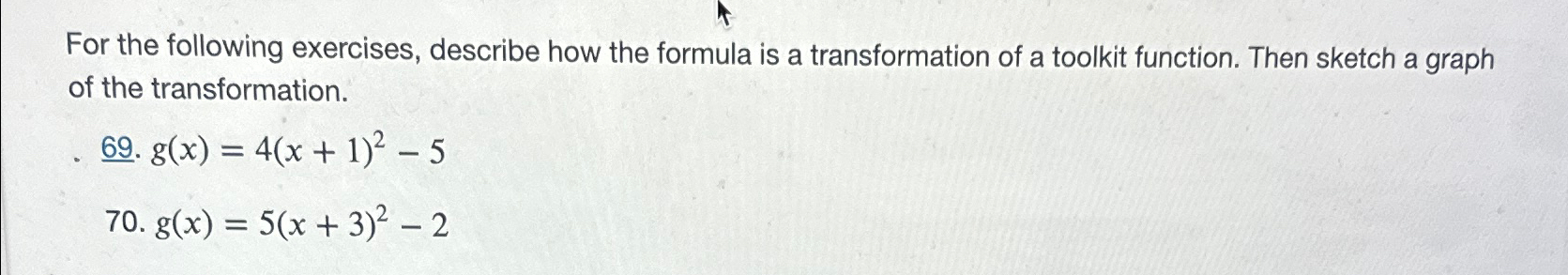 Solved For the following exercises, describe how the formula | Chegg.com
