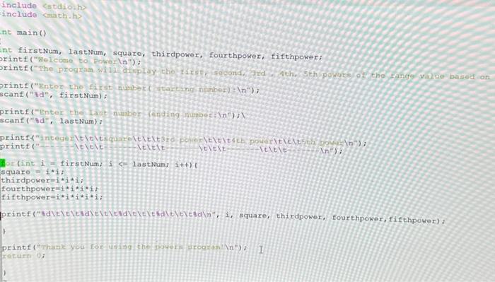 Solved Why is my code giving me a C99 in putty for my for | Chegg.com