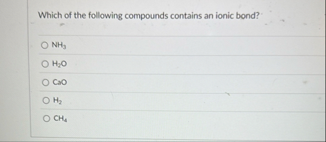Solved Which of the following compounds contains an ionic | Chegg.com