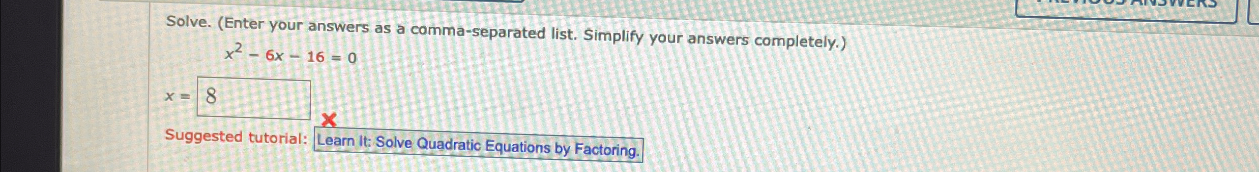 Solved Solve. (Enter your answers as a comma-separated list. | Chegg.com