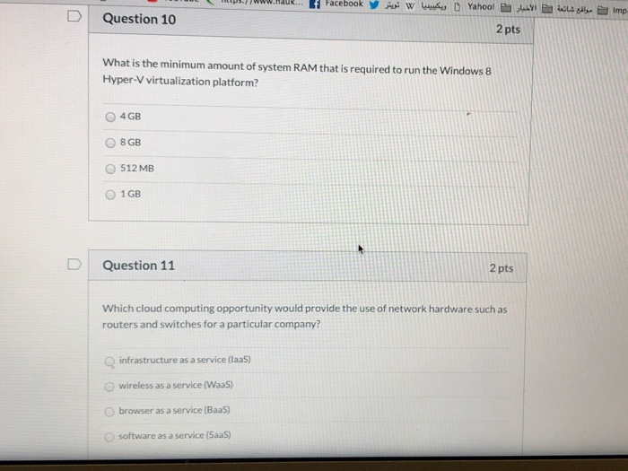 Solved D Question 1 2 pts The IT department in a company is | Chegg.com