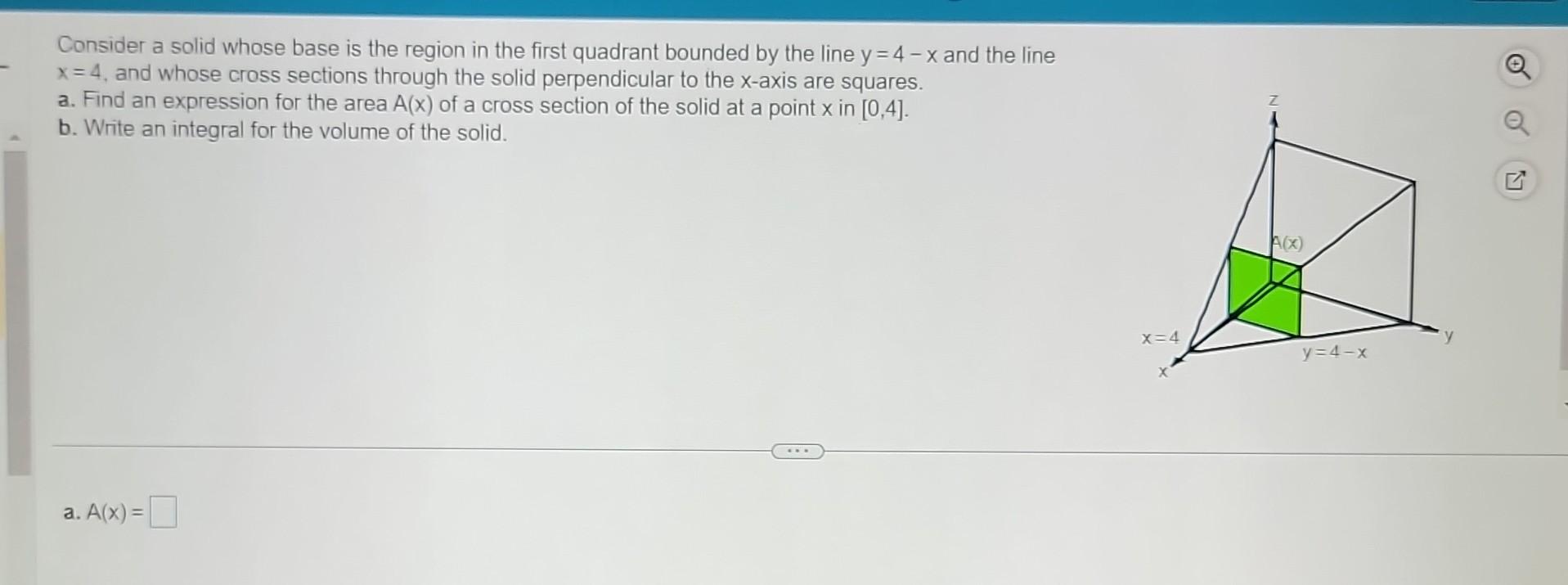 Solved Consider a solid whose base is the region in the | Chegg.com