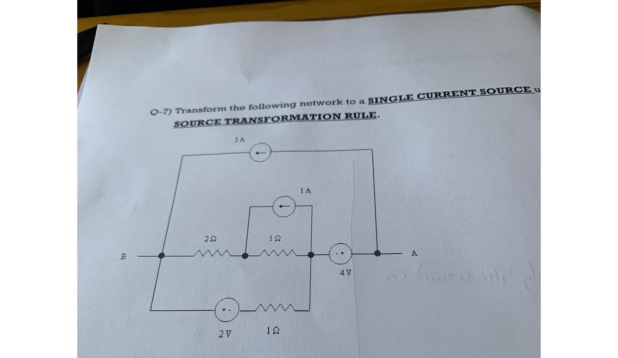 Solved 0-7) ﻿Transform the following network to a SINGLE | Chegg.com