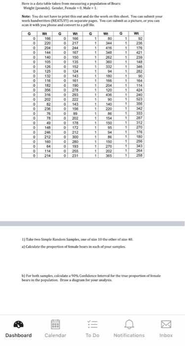 Solved Here is a datatable taken from measuring a population | Chegg.com