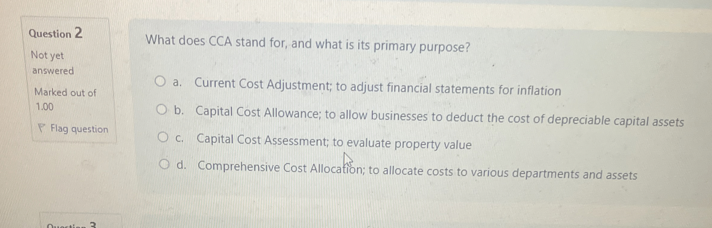 Solved What does CCA stand for, and what is its primary | Chegg.com