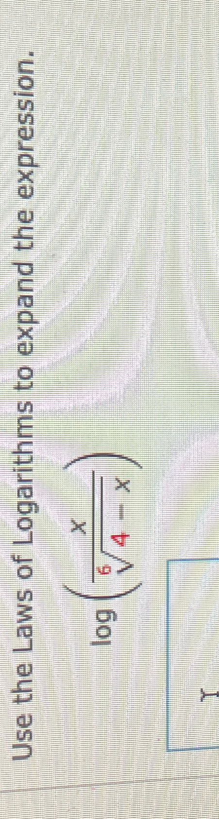 Solved Use the Laws of Logarithms to expand the | Chegg.com