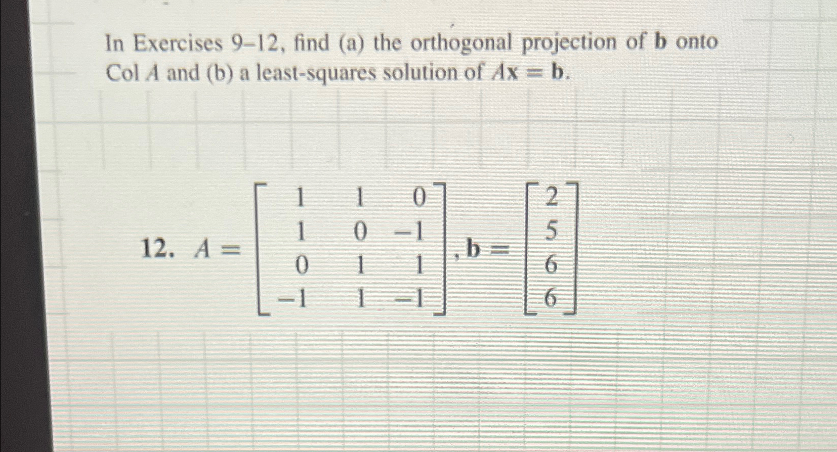 Solved In Exercises 9-12, ﻿find (a) ﻿the orthogonal | Chegg.com