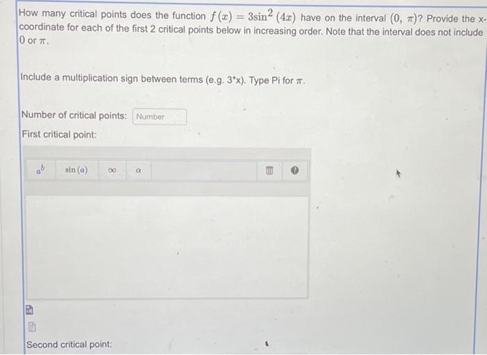 Solved How many critical points does the function | Chegg.com