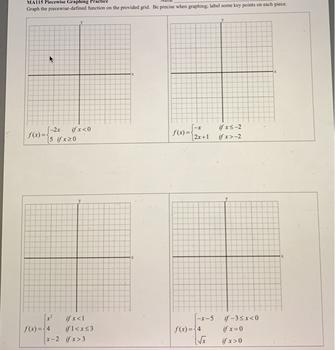 Solved MA115 Piecewise Graphing Practice Graph the | Chegg.com