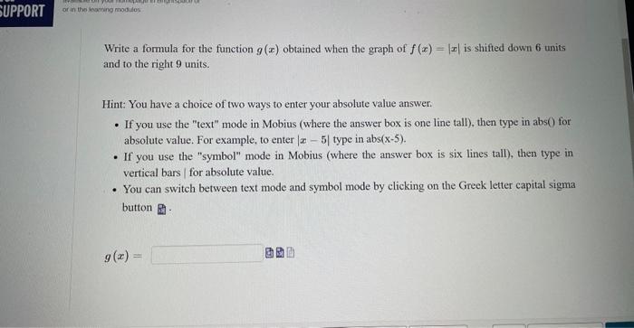 Solved Write A Formula For The Function G X Obtained When