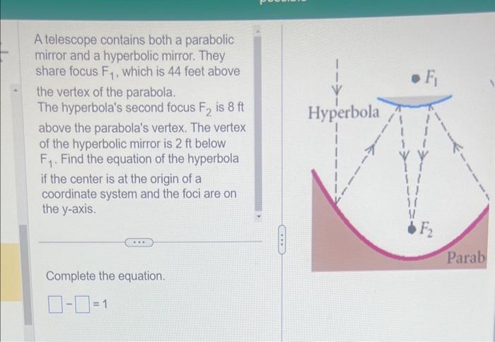 Solved A telescope contains both a parabolic mirror and a | Chegg.com